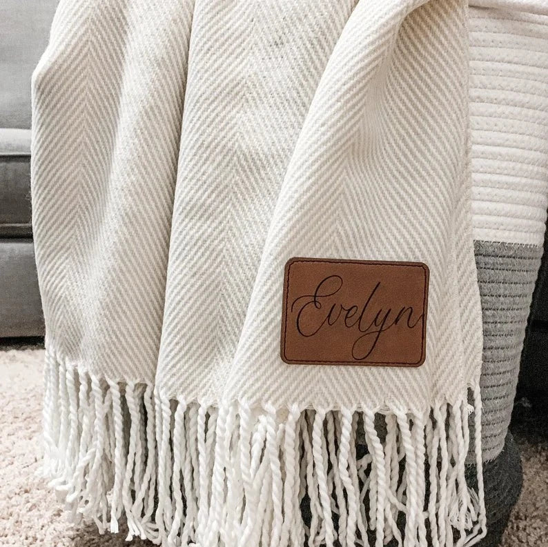 Farmhouse Monogram Throw Blanket - Groovy Girl Gifts